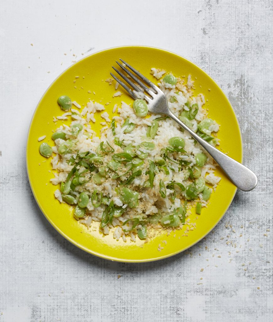 Sweet and Salty Coconut Rice with Lima Beans - No-Panic Parenting